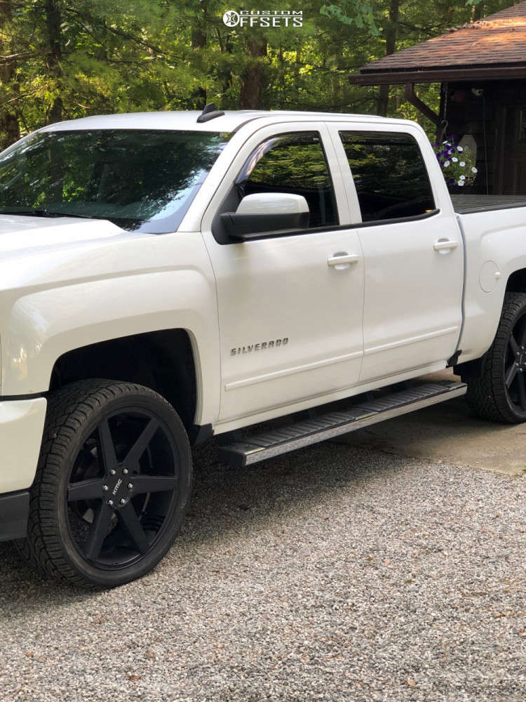 2016 Chevrolet Silverado 1500 with 24x9 30 KMC Km704 and 305/35R24 ...