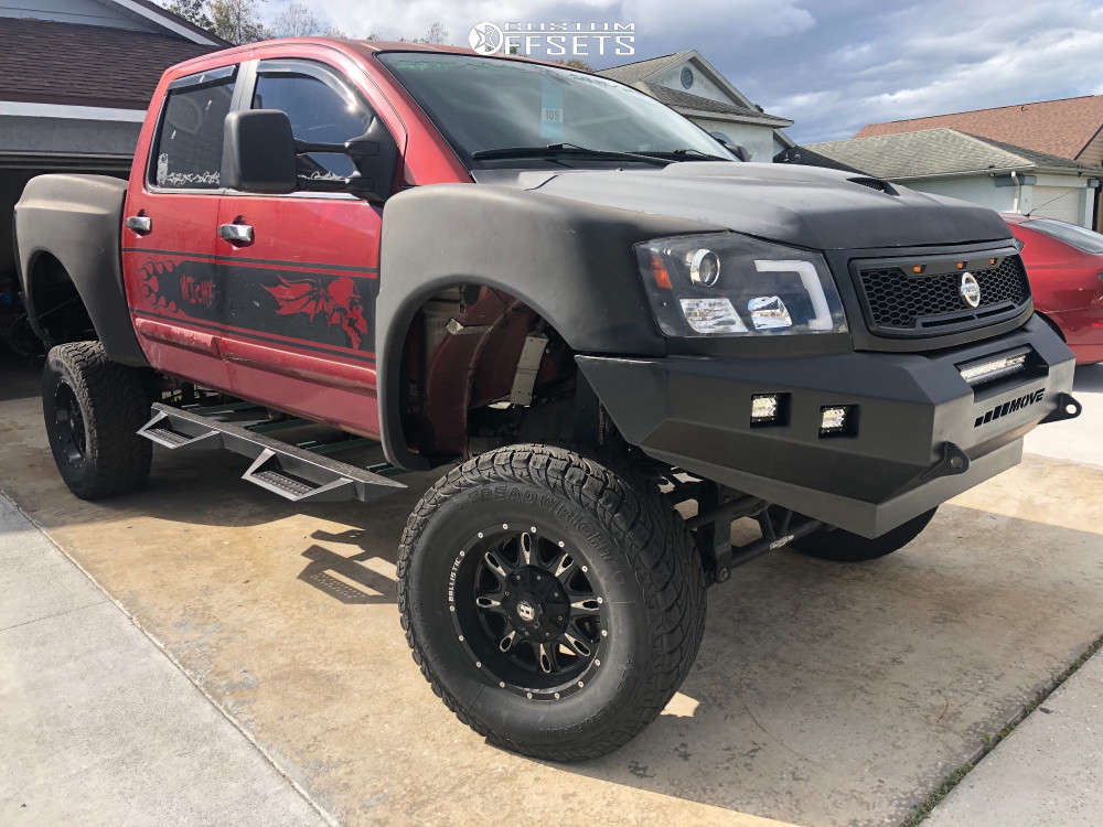 2009 Nissan Titan with 18x10 -24 Ballistic Scythe and 35/12.5R18 ...