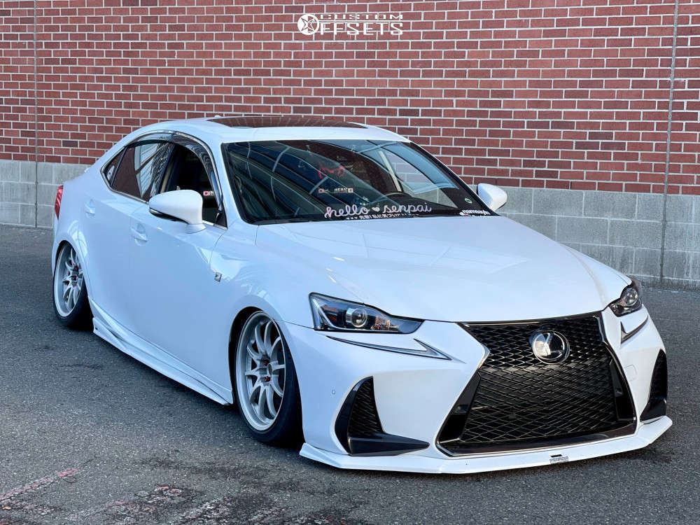 2019 Lexus IS300 with 18x8.5 25 Volk Ce28n and 225 40R18 Michelin Pilot Sport A s 4 and Air Suspension Custom Offsets