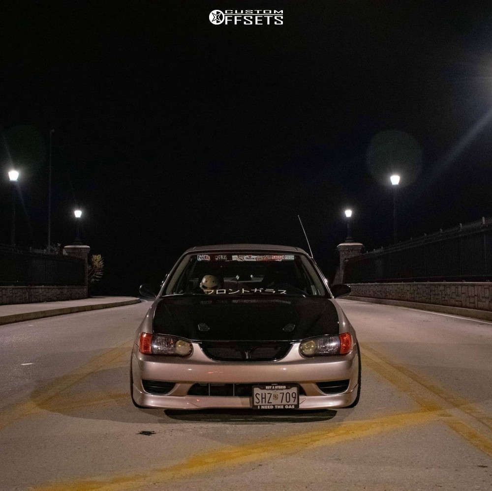 2000 Toyota Corolla with 16x8 20 Rota Grid V and 205/45R16 Dunlop ...