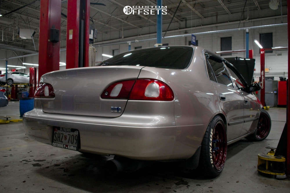 2000 Toyota Corolla with 16x8 20 Rota Grid V and 205/45R16 Dunlop ...