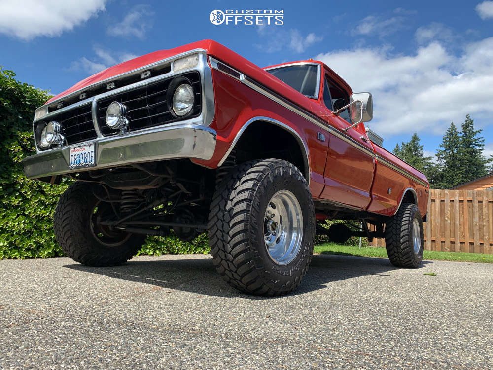 1974 Ford F-250 with 17x10 -24 Weld Racing Typhoon and 35/12.5R17 AMP ...