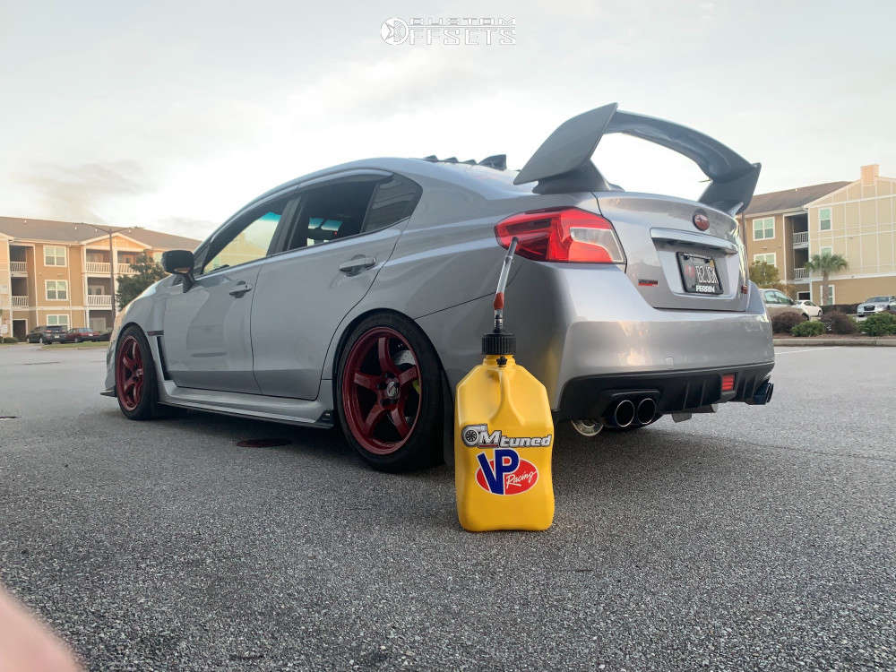 2018 Subaru WRX STI with 18x9.5 38 Rays Engineering 57cr and 255/40R18 ...