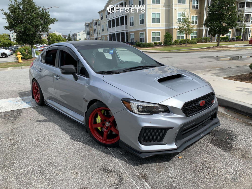 2018 Subaru WRX STI with 18x9.5 38 Rays Engineering 57cr and 255/40R18 ...