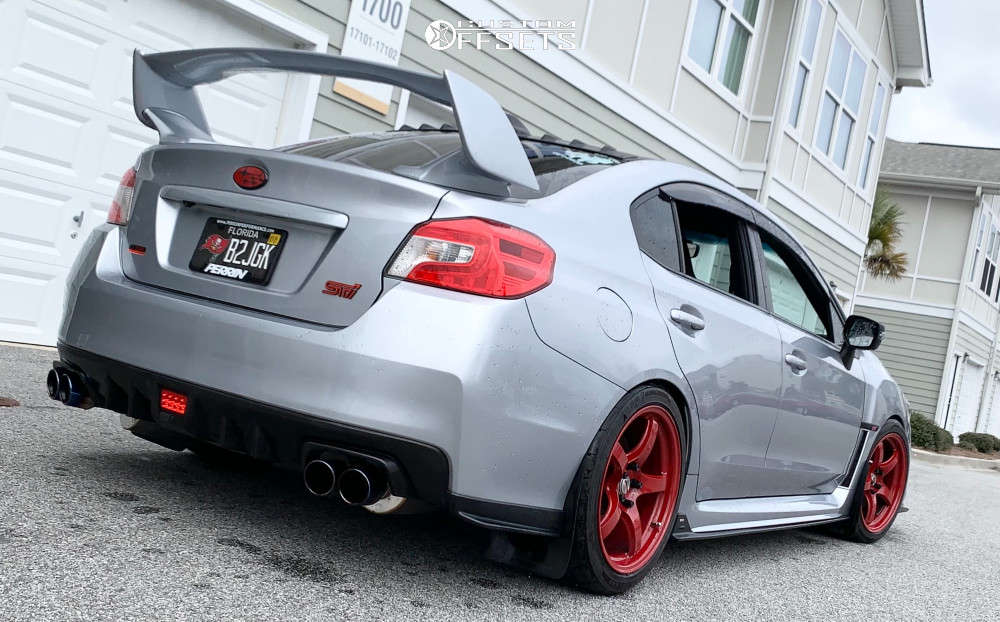 2018 Subaru WRX STI with 18x9.5 38 Rays Engineering 57cr and 255/40R18 ...