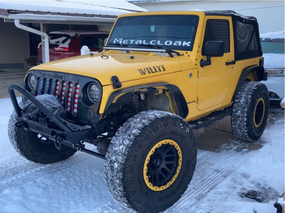 2015 Jeep Wrangler with 17x9 -12 Vision Nemesis and 38/13.5R17 Milestar ...