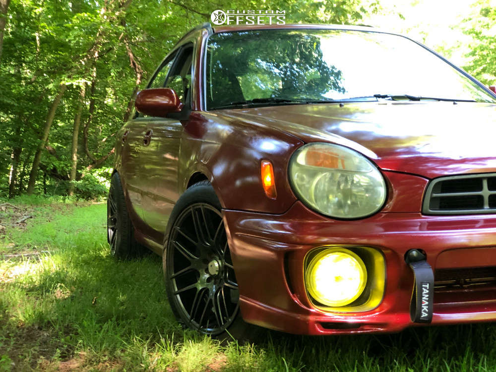 2002 Subaru Impreza with 17x9.5 35 F1R F18 and 235/45R17 Nankang Ns-25 and Coilovers | Custom ...