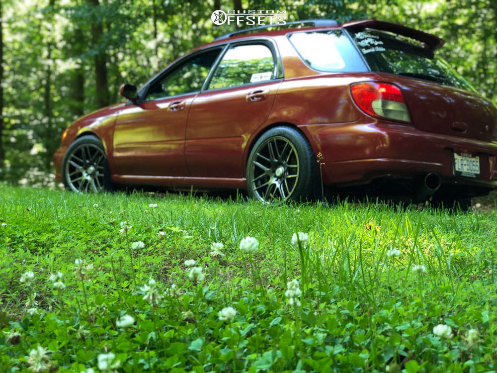 2002 Subaru Impreza with 17x9.5 35 F1R F18 and 235/45R17 Nankang Ns-25 and Coilovers | Custom ...