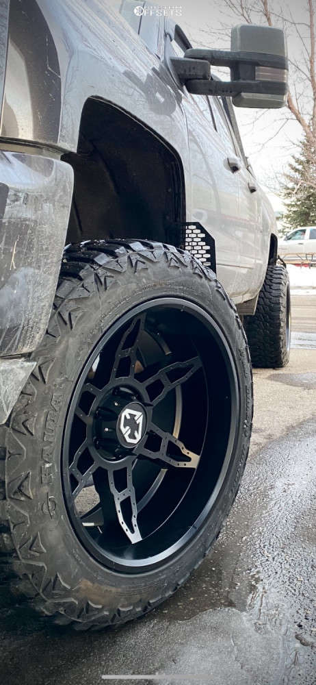 2016 Chevrolet Silverado 1500 with 22x12 -44 Evil Industries Hacksaw ...