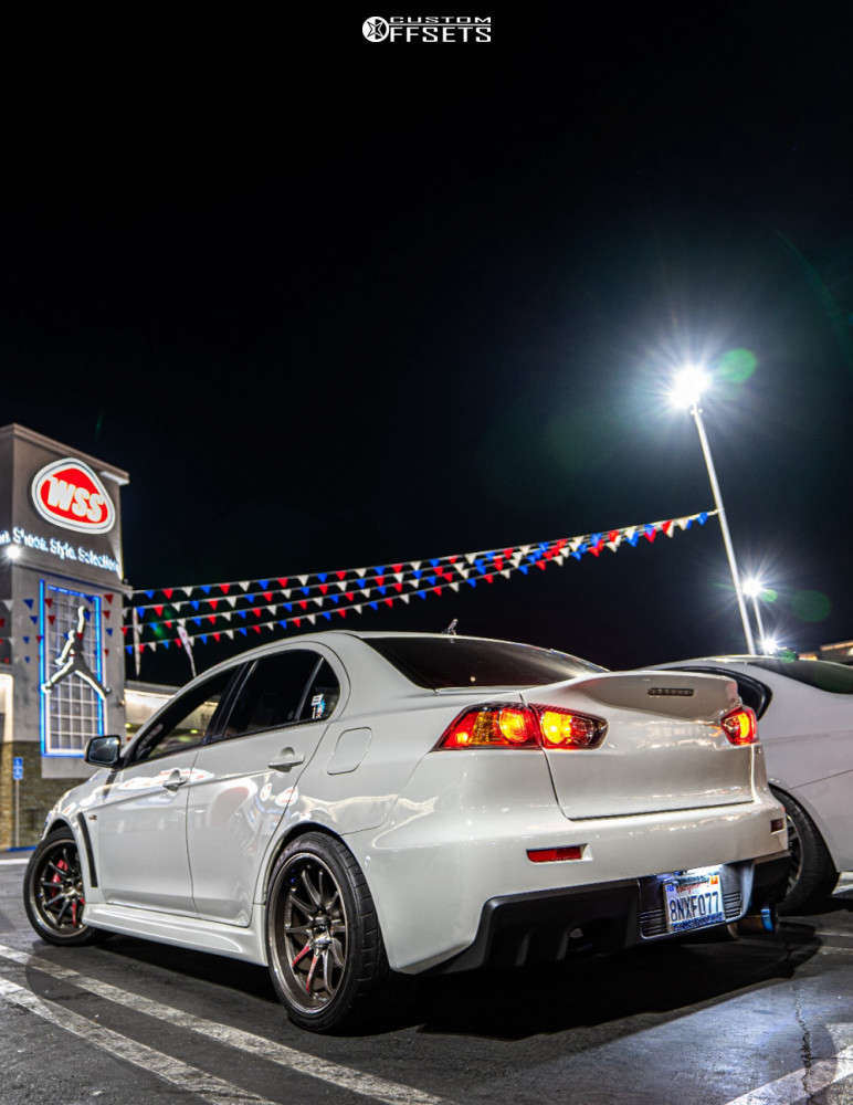 2012 Mitsubishi Lancer with 18x10.5 15 Volk Ce28sl and 275/35R18 Nitto ...