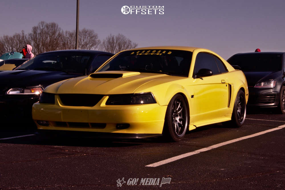 2001 Ford Mustang with 18x9.5 15 Aodhan Ds02 and 245/45R18 Michelin ...