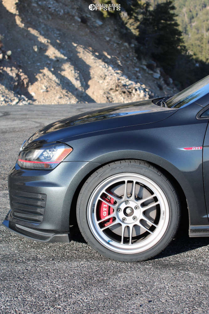 2017 Volkswagen GTI with 18x9 35 Enkei RPF1 and 245/40R18 Nitto Nt555 G2 and Lowering Springs ...