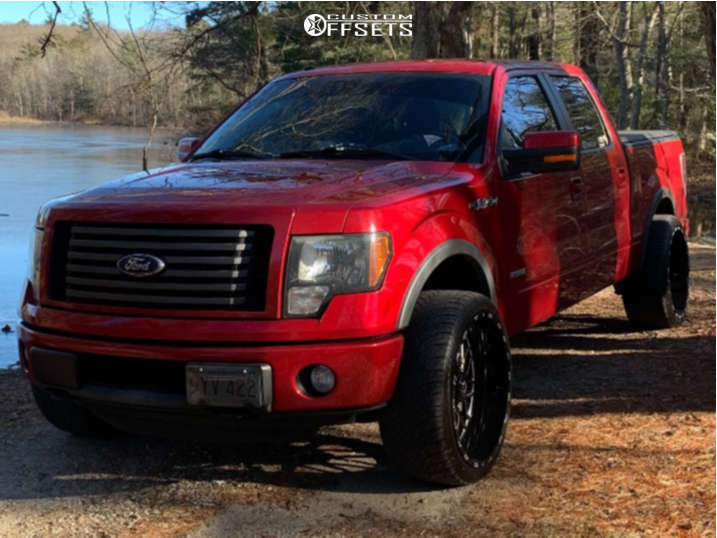 2011 Ford F-150 with 24x12 -44 TIS 544BM and 33/12.5R24 Atturo Az800 ...