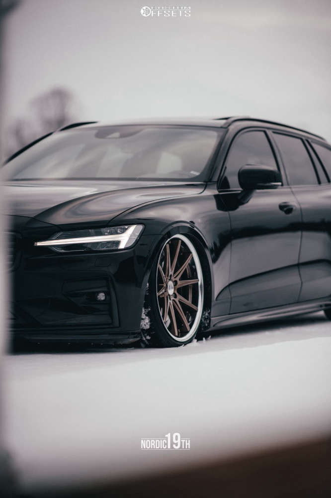 2019 Volvo V60 with 20x9 35 Work Gnosis Cv201 and 225/35R20 Continental ...