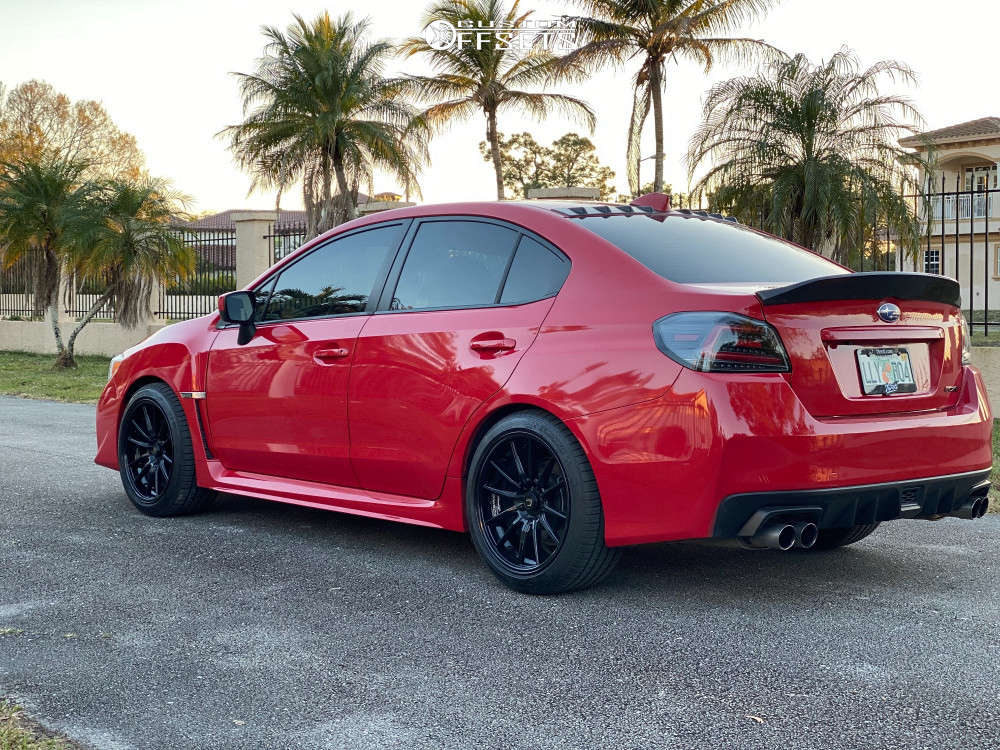 2017 Subaru WRX with 18x9.5 35 Cosmis Racing R1 and 245/40R18 Michelin ...