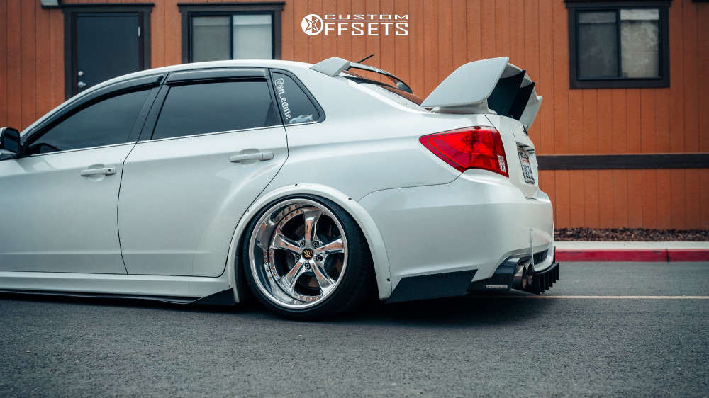 2014 Subaru WRX STI with 18x10.5 0 Work Vs Kf and 255/35R18 Federal SS595 and Air Suspension ...