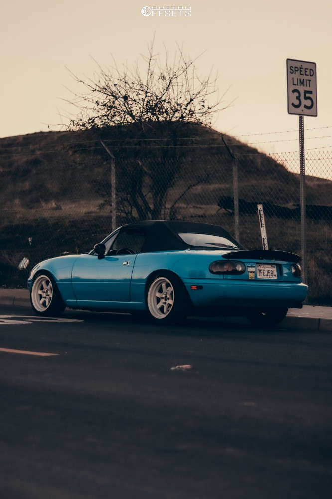 1995 Mazda Miata with 15x8 20 Rota Grid V and 205/30R15 Nitto Neo Gen ...