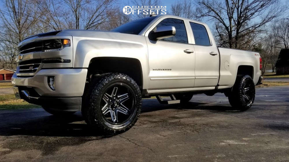2017 Chevrolet Silverado 1500 with 20x10 -25 Vision Razor and 305/55R20 ...