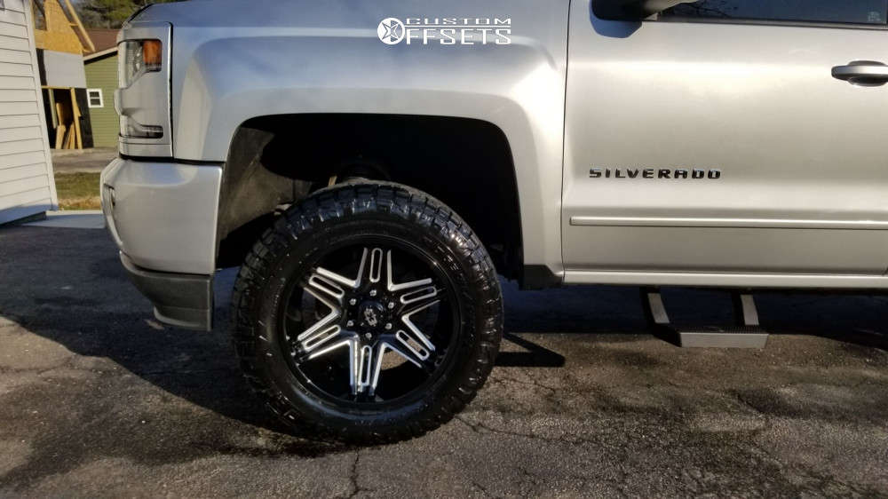 2017 Chevrolet Silverado 1500 with 20x10 -25 Vision Razor and 305/55R20 ...