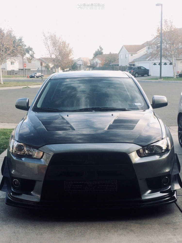 2013 Mitsubishi Lancer with 18x9.5 22 SSR Gtx01 and 265/35R18 Federal ...