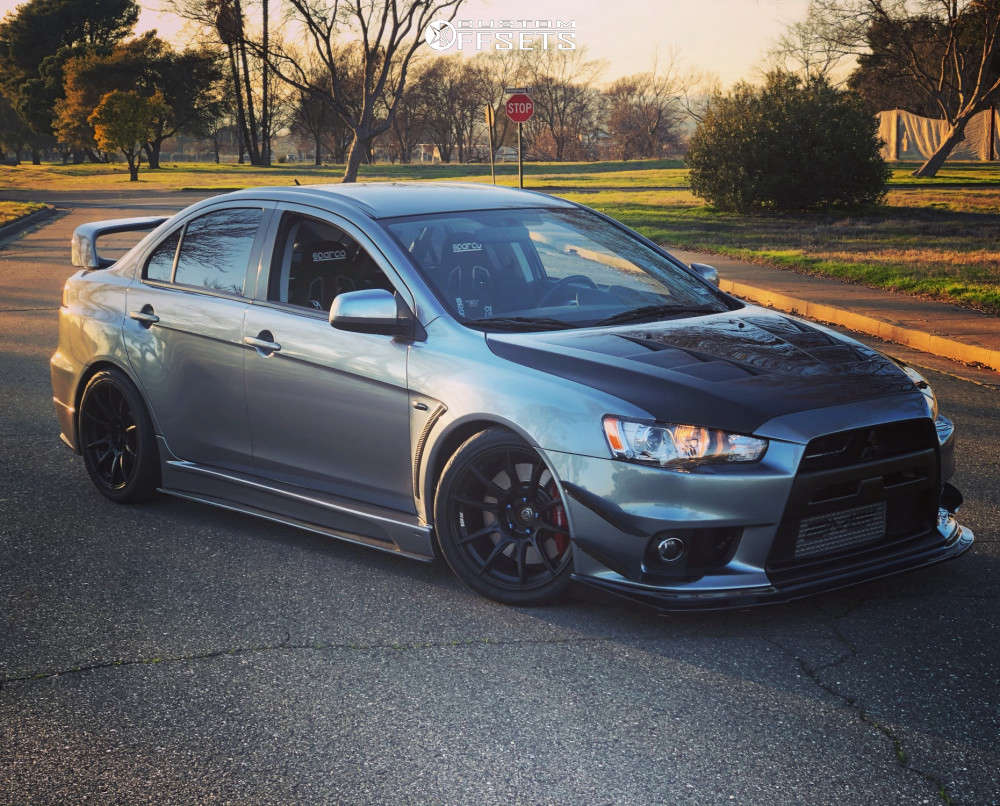 2013 Mitsubishi Lancer with 18x9.5 22 SSR Gtx01 and 265/35R18 Federal ...