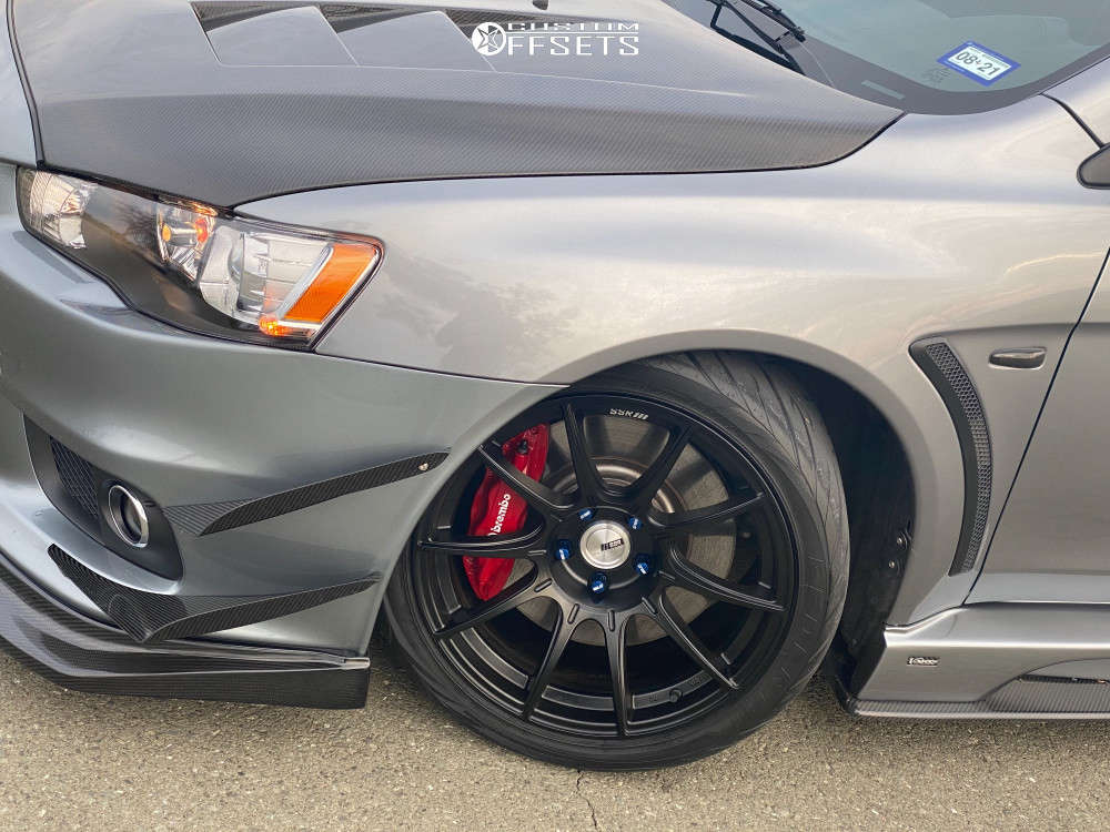 2013 Mitsubishi Lancer with 18x9.5 22 SSR Gtx01 and 265/35R18 Federal 595 Rs-rr and Coilovers ...