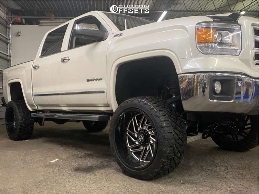 2014 GMC Sierra 1500 with 22x12 -44 Hostile Jigsaw and 33/12.5R22 Nitto Ridge Grappler and ...