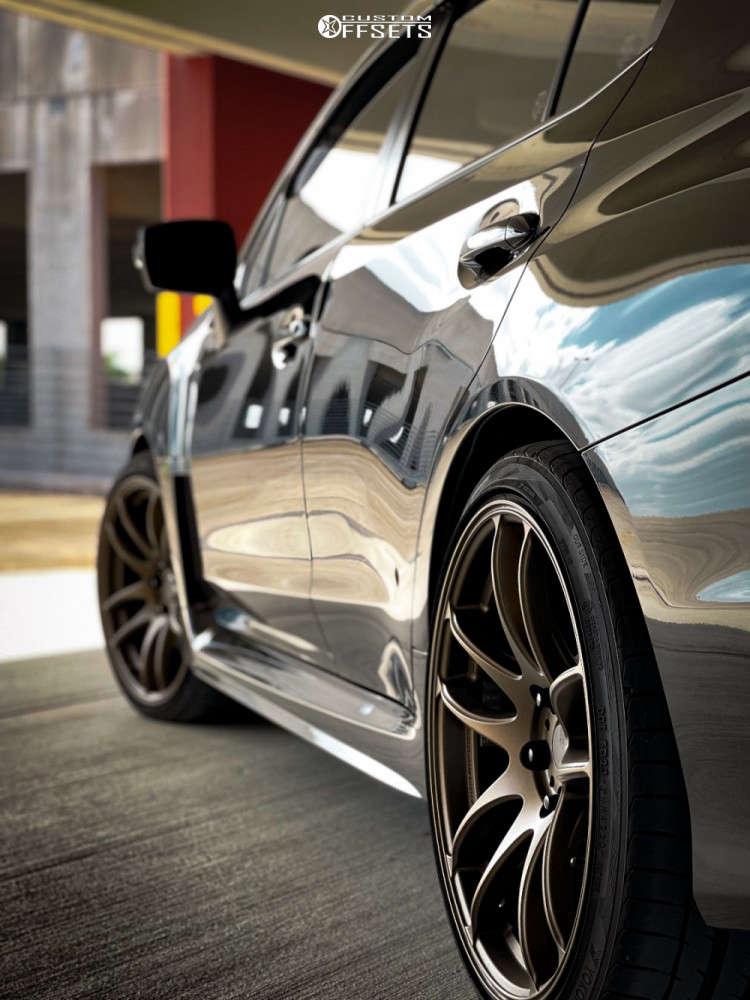 2020 Subaru WRX STI with 19x9.5 38 Work Emotion CR Kiwami and 245/35R19 Yokohama Advan Sport ...