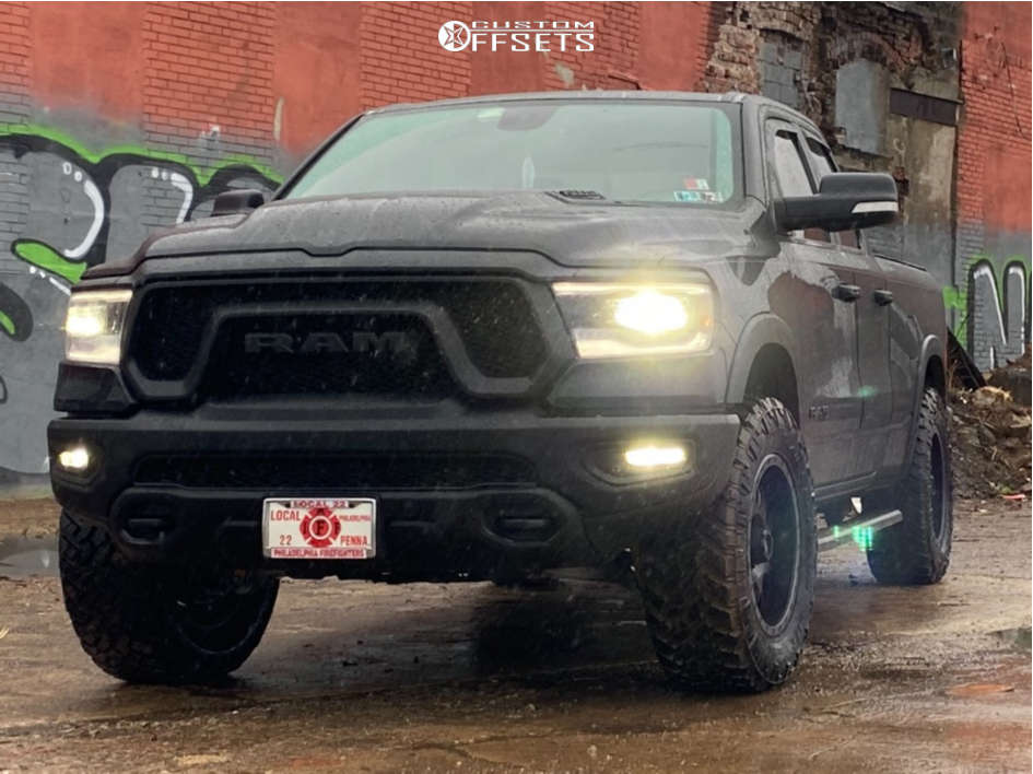 2020 Ram 1500 with 20x9 -12 Vision Invader and 295/65R20 Nitto Trail ...