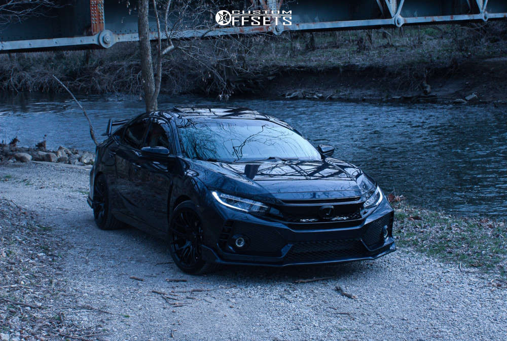 2016 Honda Civic with 18x9.5 35 ESR SR12 and 255/35R18 Michelin Pilot ...