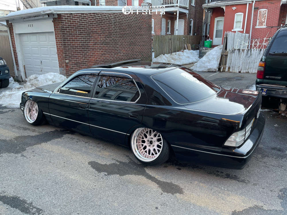 1999 Lexus LS400 with 18x10.5 -24 Work Vs X9 and 215/40R18 Accelera Phi ...