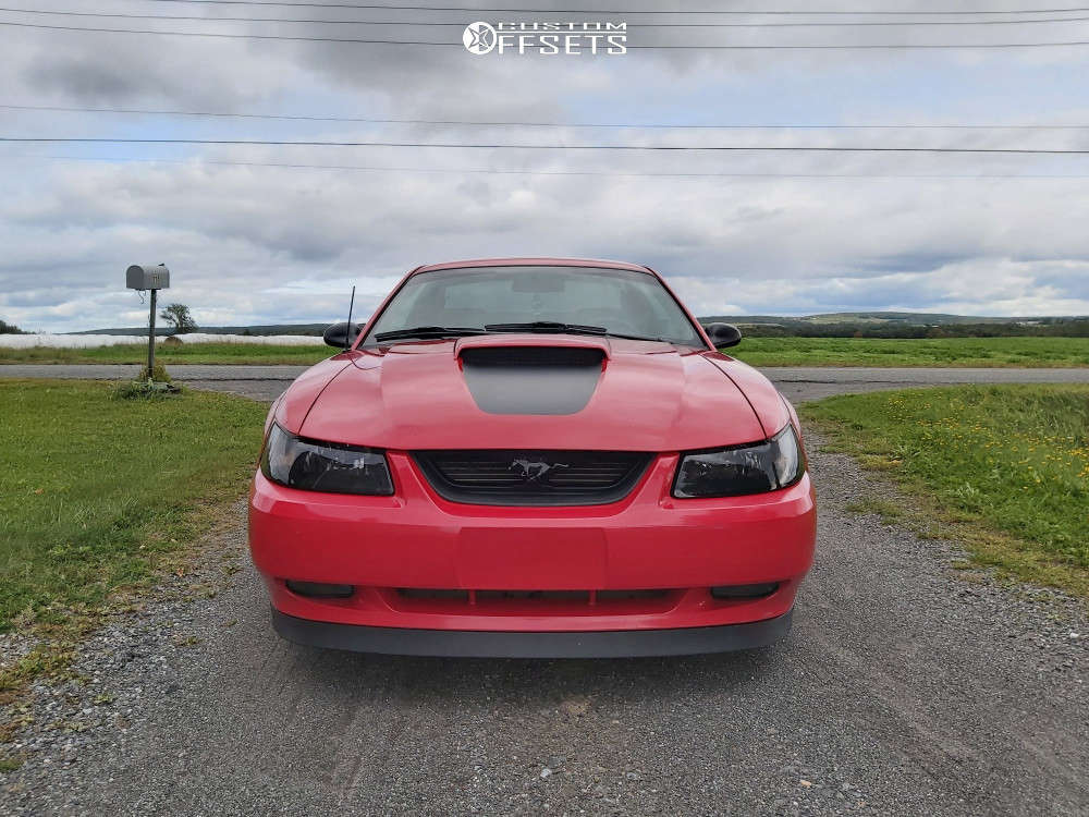 2002 Ford Mustang with 18x9.5 15 Motegi Mr133 and 245/40R18 Firestone ...
