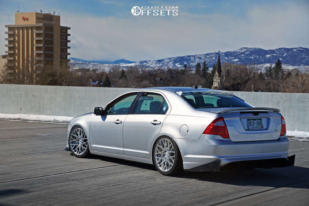 2011 Ford Fusion with 18x8.5 35 Rotiform Blq and 235/45R18 Nitto Nt555 ...