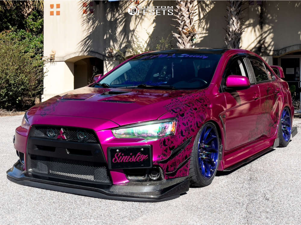 2013 Mitsubishi Lancer with 18x9.5 22 Anovia Night and 255/35R18 ...
