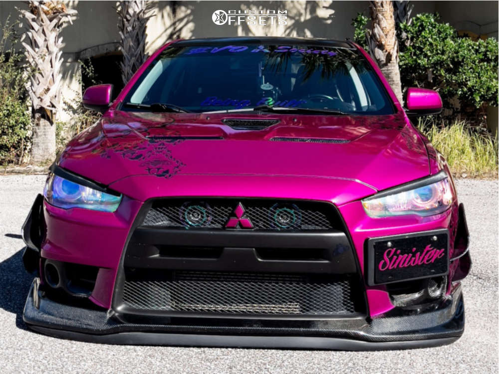 2013 Mitsubishi Lancer with 18x9.5 22 Anovia Night and 255/35R18 ...