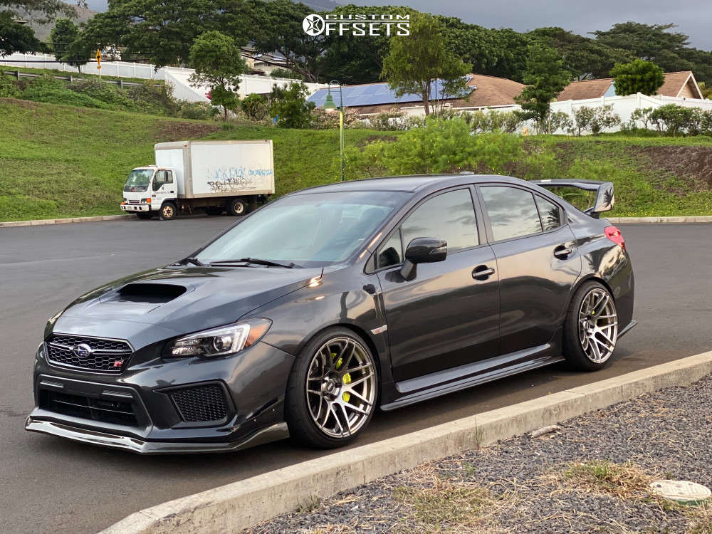 2018 Subaru WRX STI with 19x10.5 30 ESR Rf1 and 255/35R19 Firestone ...