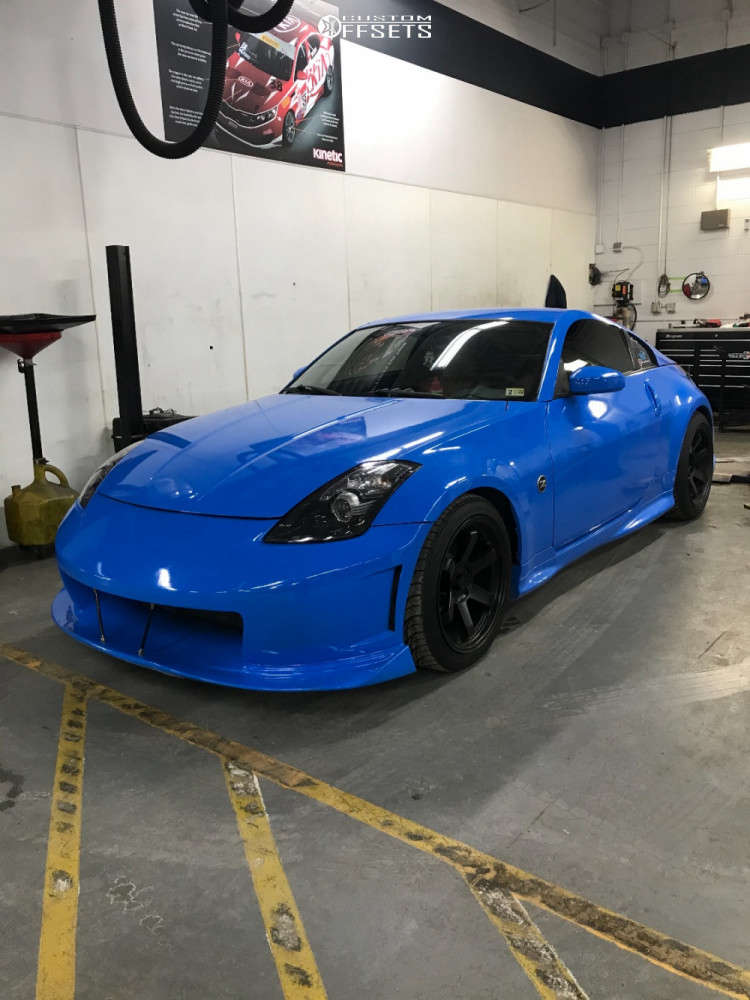 Blue 350z Black Rims