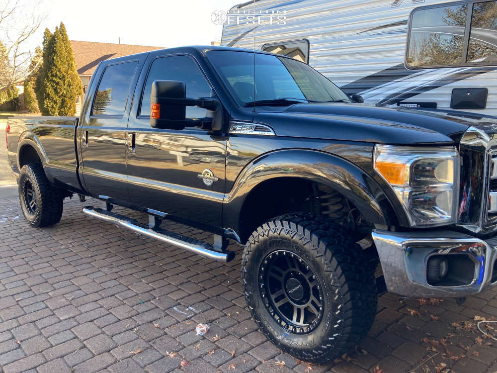 2014 Ford F-350 Super Duty with 18x9 -12 Vision Manx 2 and 305/70R18 ...