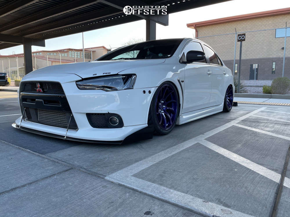 2015 Mitsubishi Lancer with 18x9.5 15 Anovia Night and 255/35R18 ...