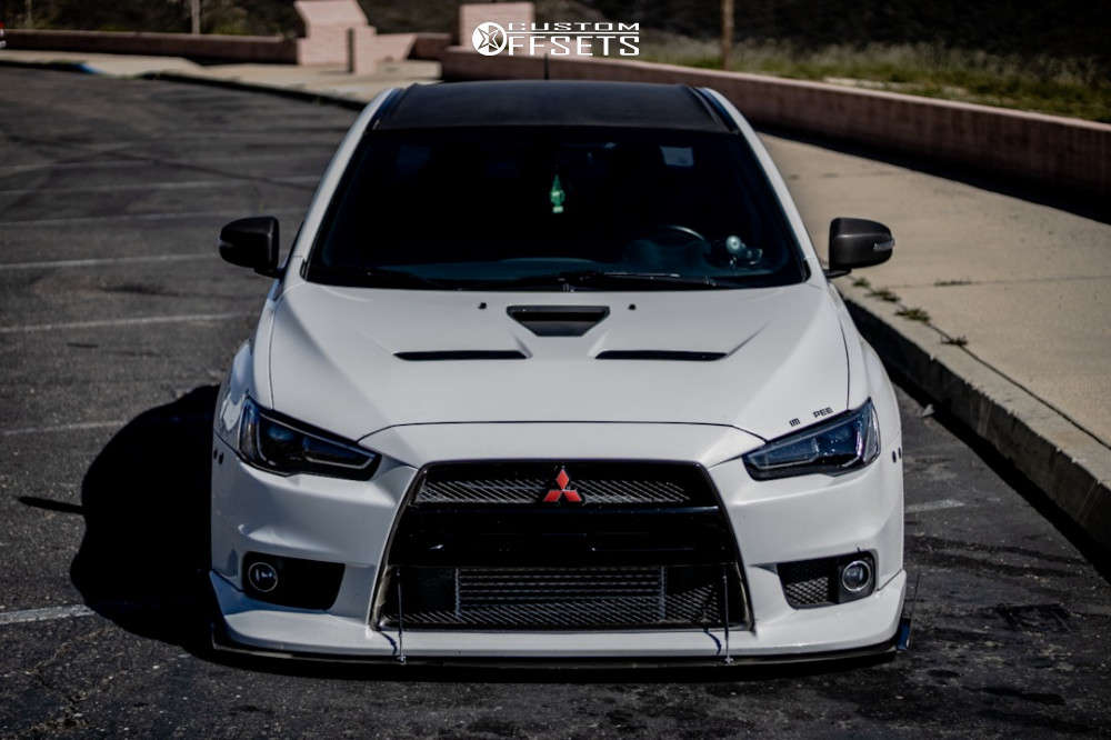 2015 Mitsubishi Lancer with 18x9.5 15 Anovia Night and 255/35R18 ...