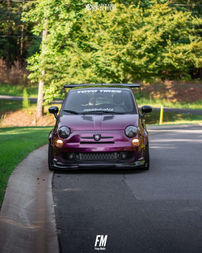 2013 Fiat 500 with 17x9 11 Work Vs Sd and 245/35R17 Toyo Tires Proxes ...