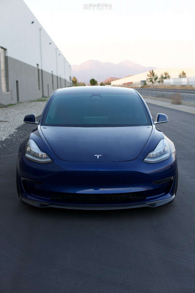 2020 Tesla 3 with 19x9.5 22 Volk Ze40 and 265/35R19 Continental ...