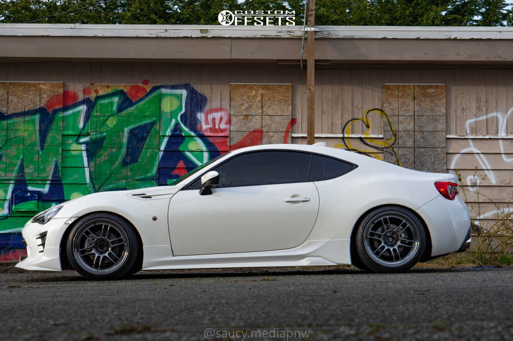2017 Toyota 86 with 18x9.5 38 Enkei Rpf1 and 245/35R18 Continental ...