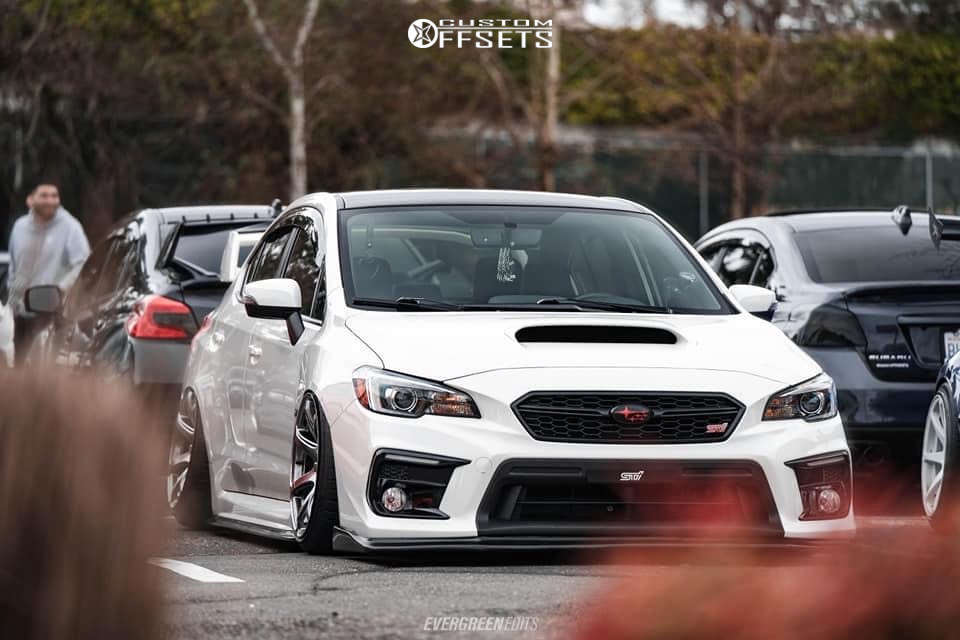 2019 Subaru WRX STI with 18x10.5 22 Work T7r and 225/40R18 Michelin ...