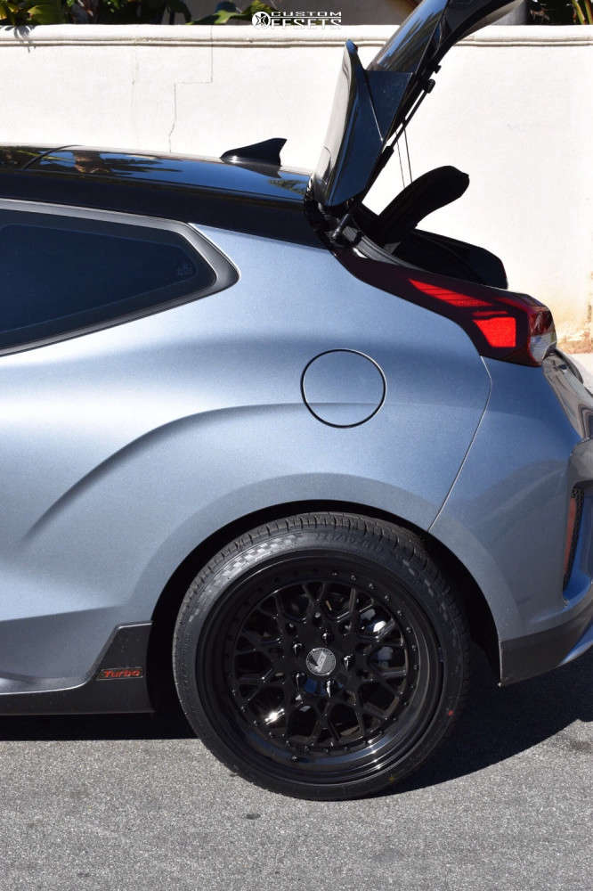 2019 Hyundai Veloster with 18x9.5 22 ESR Cs3 and 225/40R18 Black Lion ...