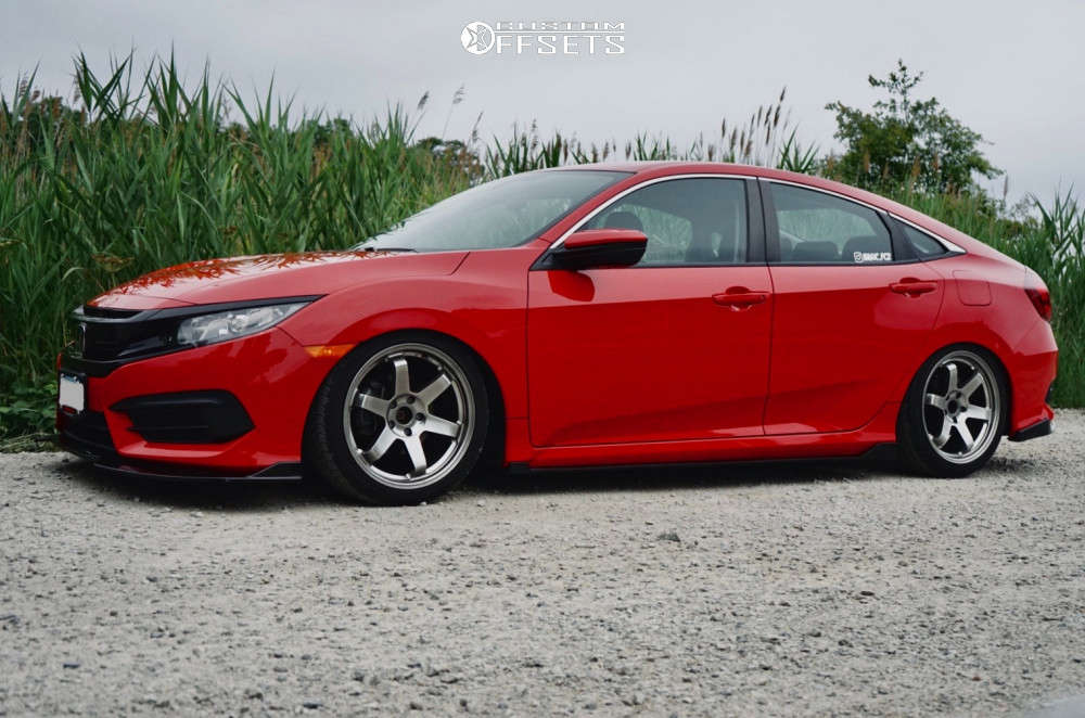 2016 Honda Civic with 18x8.5 35 AVID1 AV6 and 225/40R18 Kumho Ecsta 4x ...