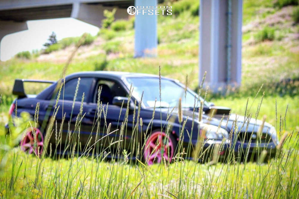 2005 Subaru WRX STI with 18x9.5 32 Rays Engineering 57dr and 225/35R18 ...