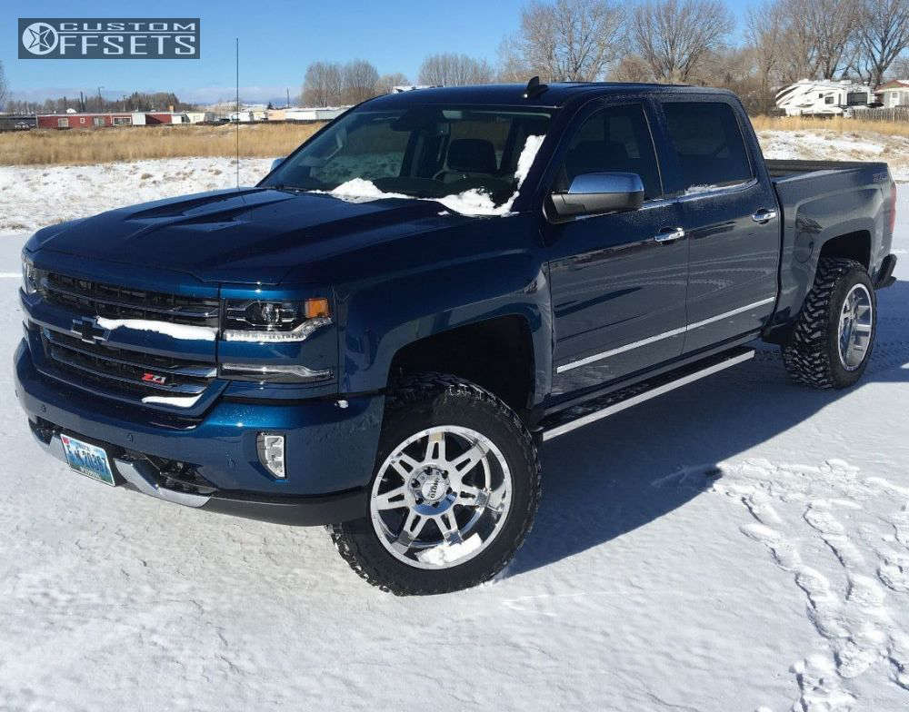 2017 Chevrolet Silverado 1500 with 20x12 -44 Moto Metal Mo975 and 33/12 ...