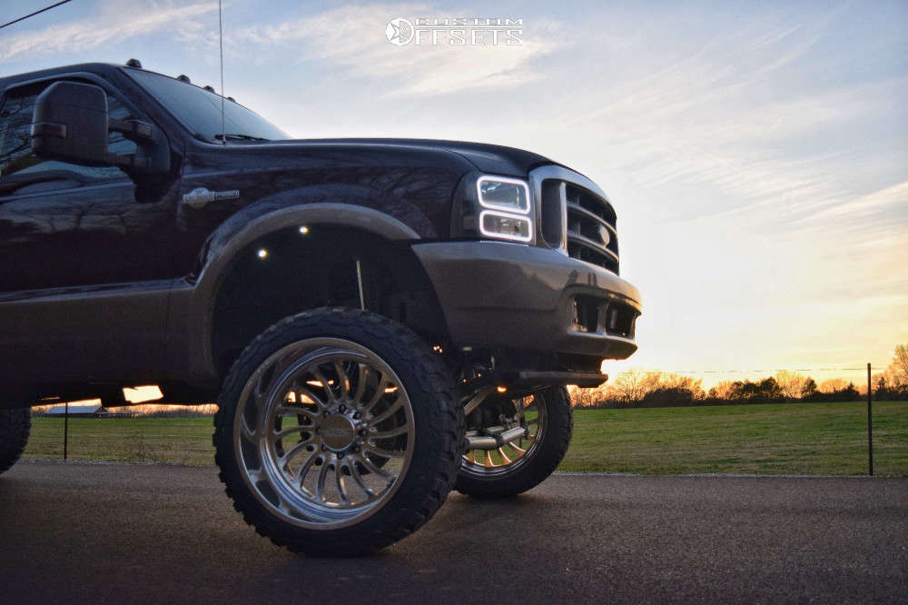 2004 Ford F-250 Super Duty with 24x14 -74 JTX Forged Chamber and 35/13.5R24 Fury Offroad Country ...