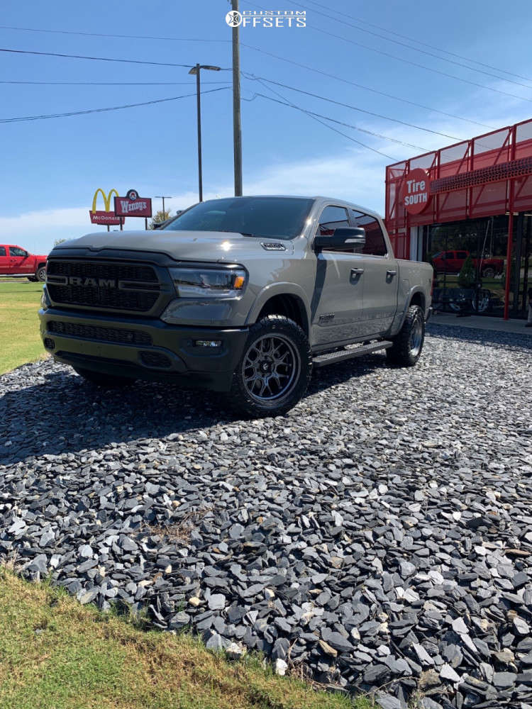 2020 Ram 1500 with 20x10 -19 Fuel Tech and 33/12.5R20 Nitto Ridge ...